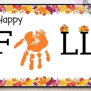 Fall Handprint Keepsake Art, Fall Greeting Card, Fall Craft Activities ...
