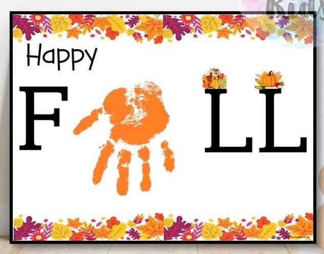 Fall Handprint Keepsake Art, Fall Greeting Card, Fall Craft Activities ...