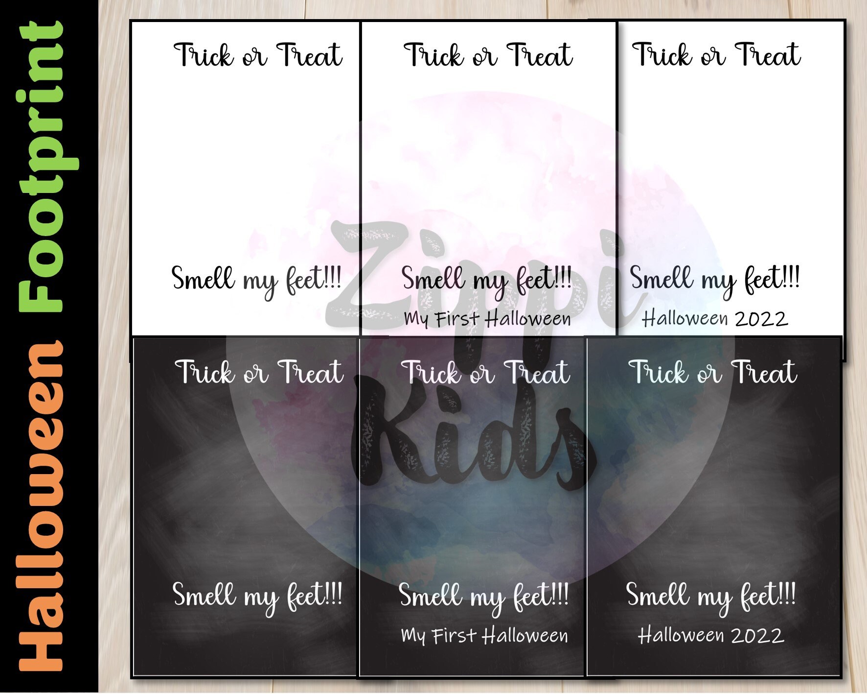 Halloween Footprint Keepsake Art, Baby First Halloween Footprint ...