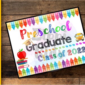 Preschool Graduation Sign, Last Day of School Photo Prop, Chalkboard ...