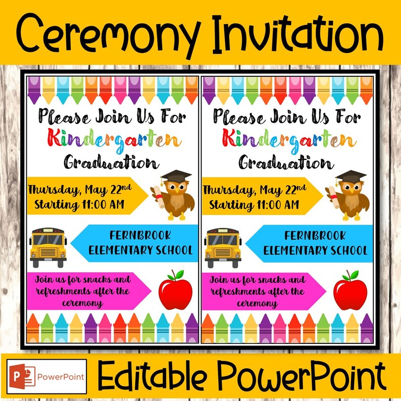 EDITABLE Graduation Ceremony Invitation Template, Preschool Pre-k ...