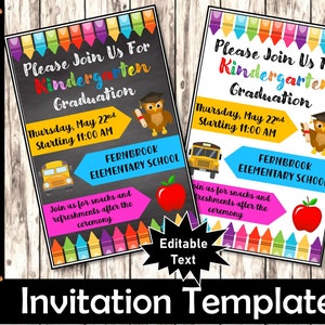 EDITABLE Graduation Ceremony Invitation Template, Preschool Pre-k ...