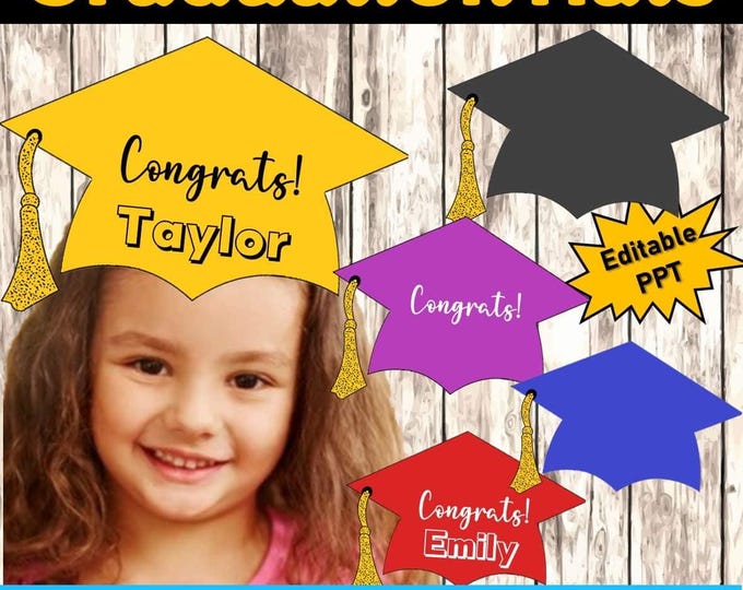 Printable Grad Cap, Paper Graduation Hat Craft, Personalized Grad Hat ...