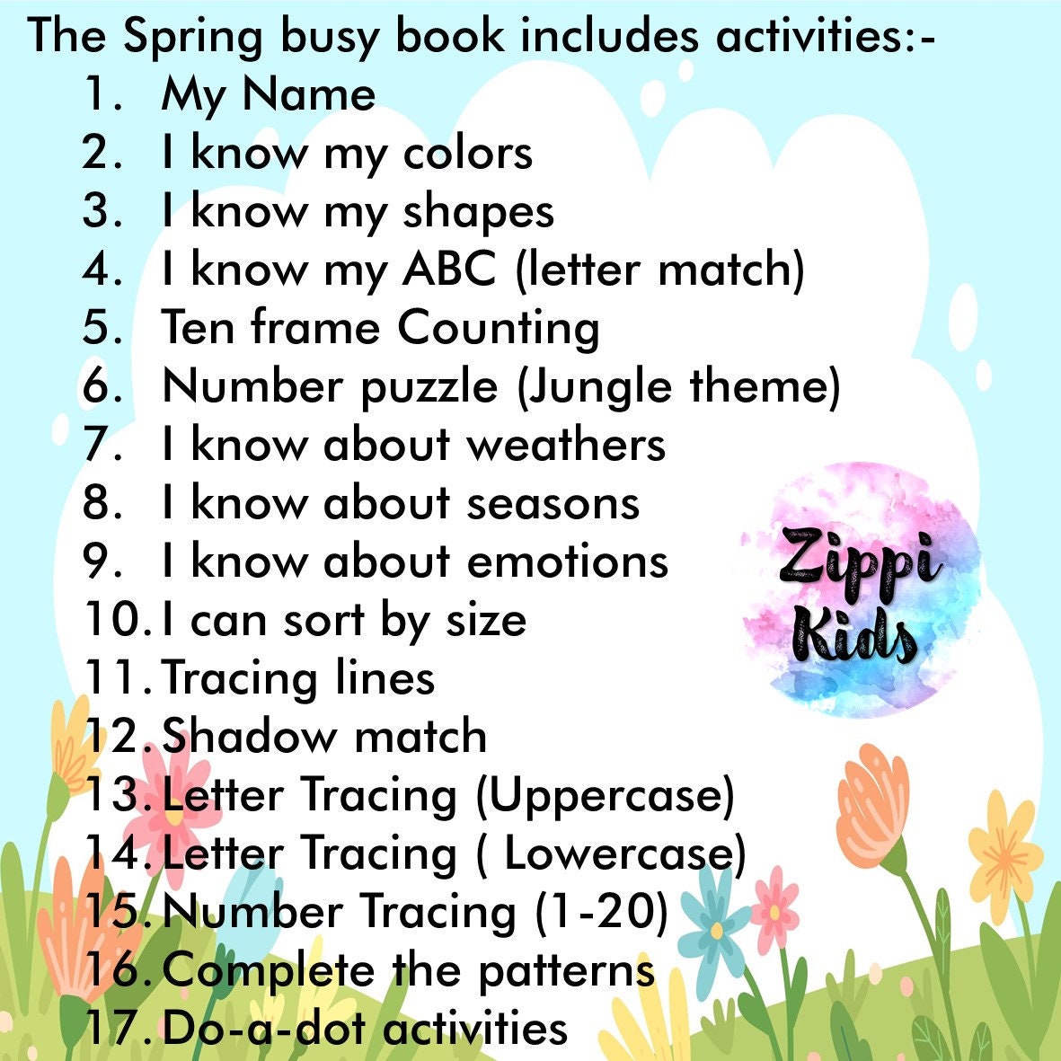 Spring Busy Book Toddler/prek Printable Activities, Kids Learning ...