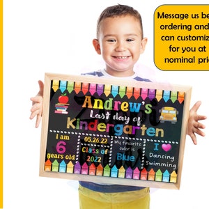 Editable Last Day of Kindergarten Sign Template With Memories, Last Day ...