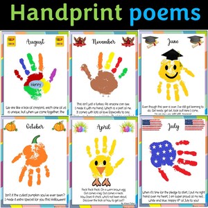 My Handprint Memory Book With Poems, Year-long Printable Memory Book ...