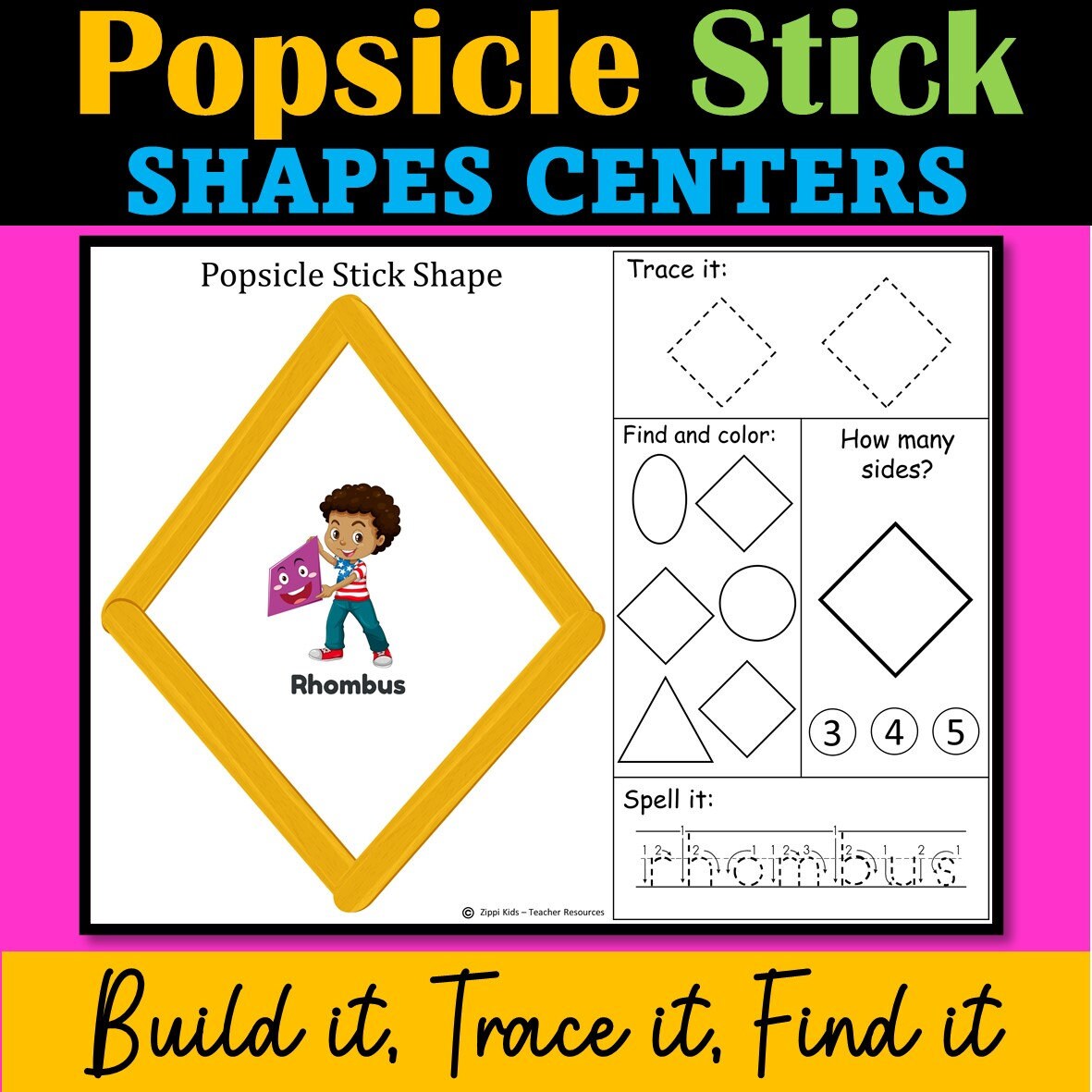 Popsicle Sticks Alphabets Numbers Shapes Visual - Etsy