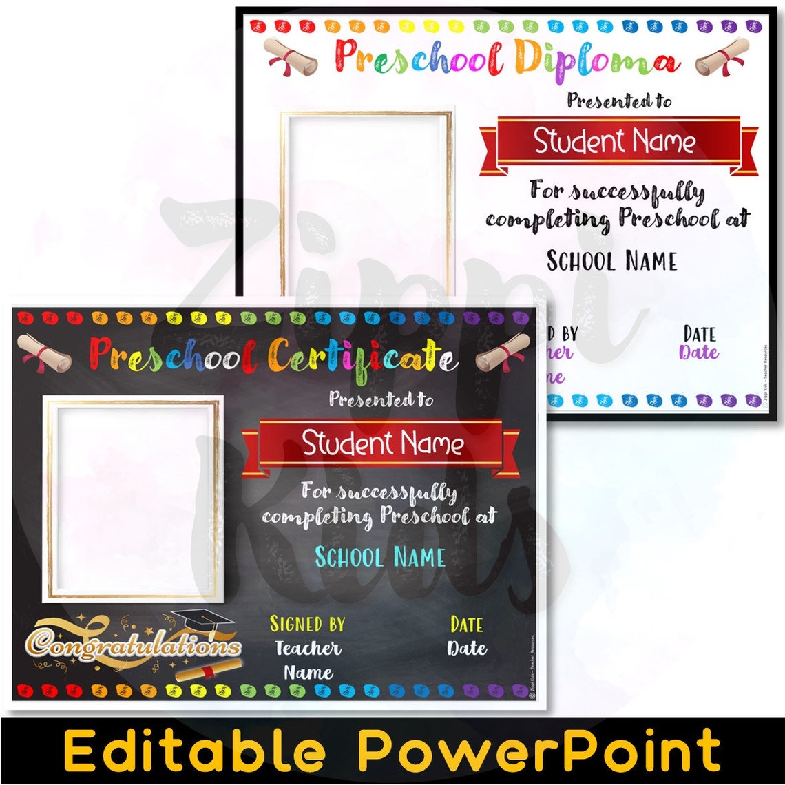 Preschool Graduation Ceremony Set Editable Diploma Ceremony - Etsy