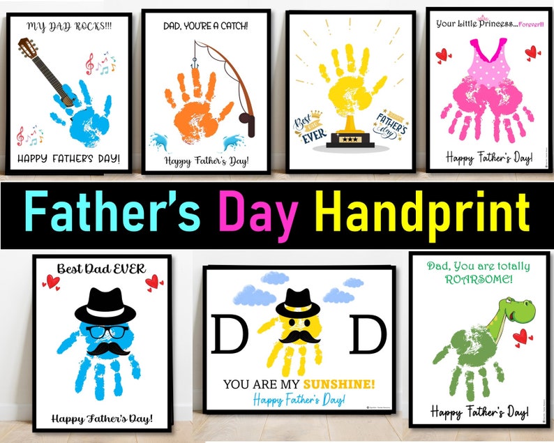 Fathers Day Handprint Keepsake Art Gift for Dad Fathers Day - Etsy