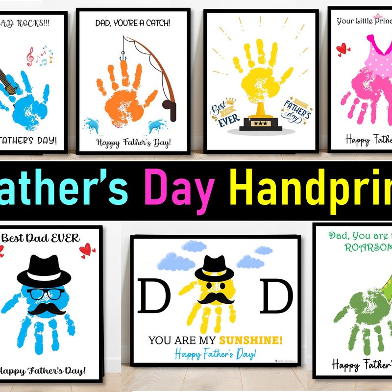 Fathers Day Handprint Card - Etsy