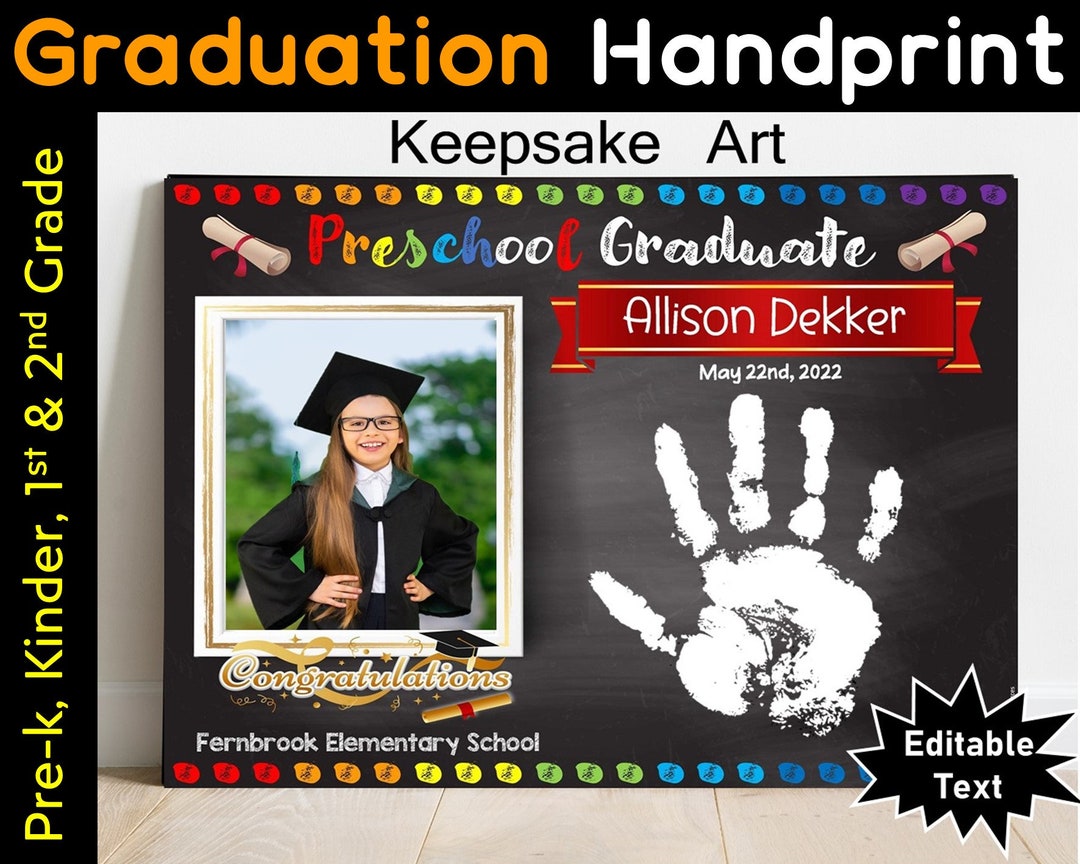 Preschool Graduation Handprint, Pre-k Graduation, Kindergarten ...