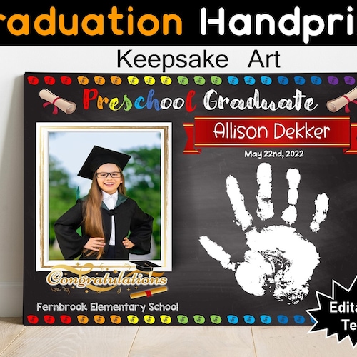 Preschool Graduation Handprint Pre-k Graduation Kindergarten - Etsy