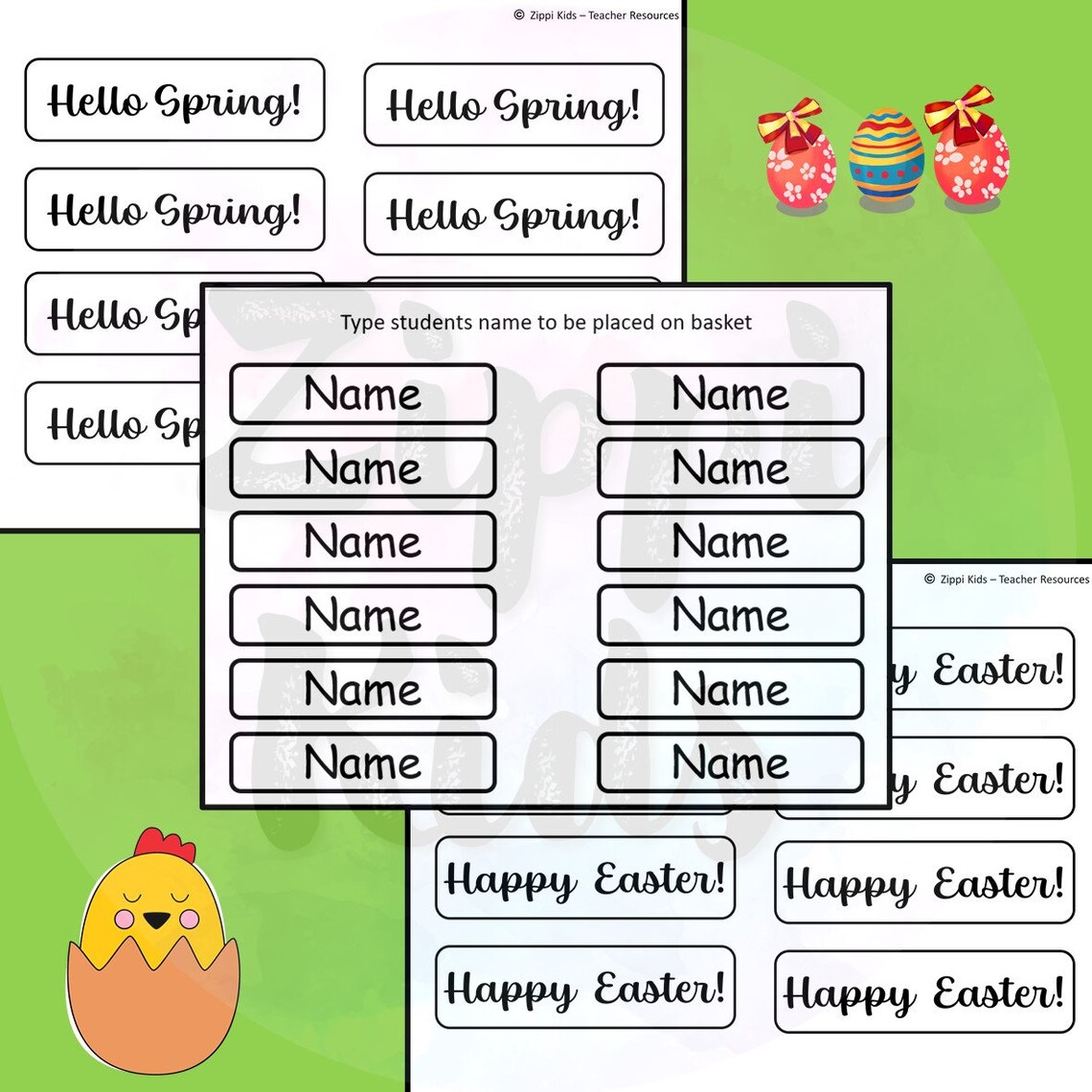 Easter Craft, Printable Name Craft Activities, Easter Egg Basket Craft ...