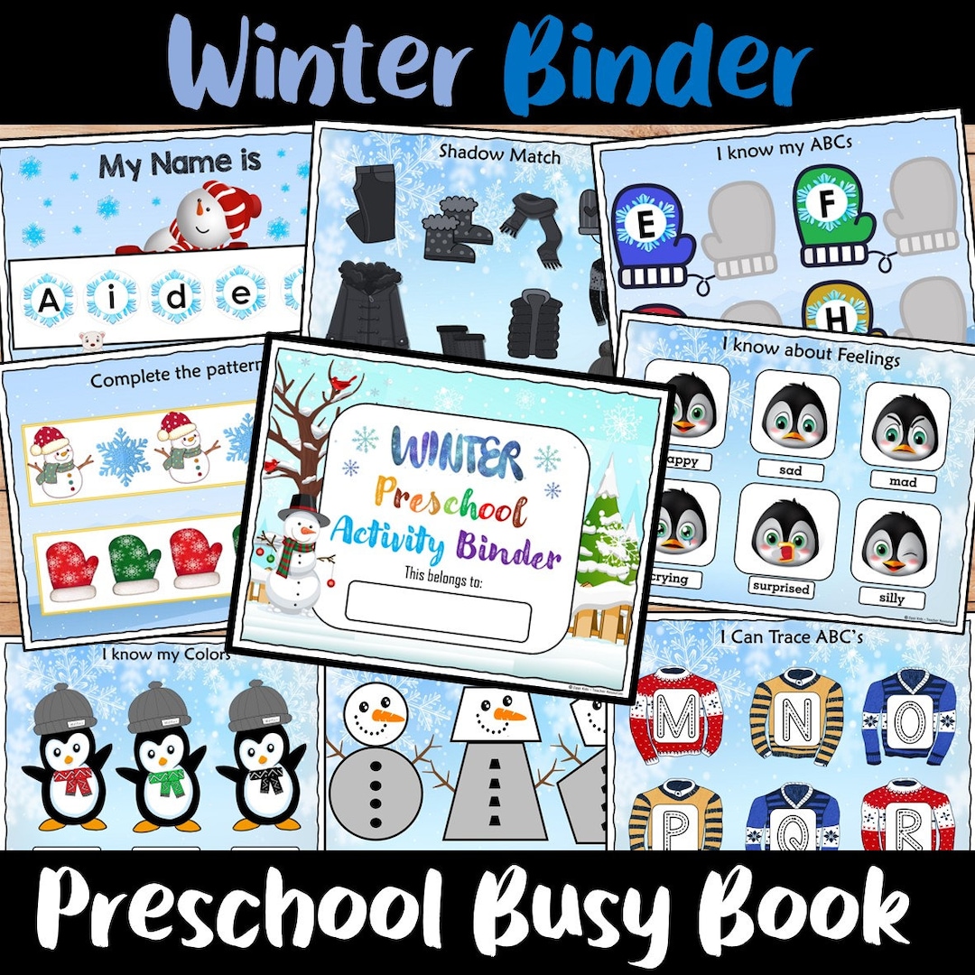 Winter Busy Book Toddler/prek Printable Activities, Kids Learning ...