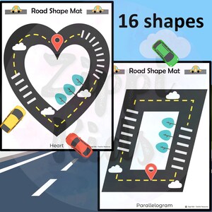 Shape Tracing Road Mats, Trace, Find, Color, Shapes Activities, Car ...