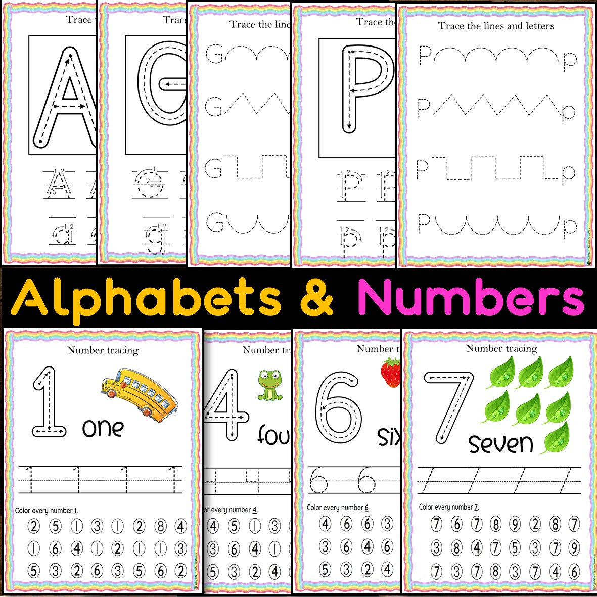 Prewriting Tracing Lines Letters & Numbers Activity Printable - Etsy