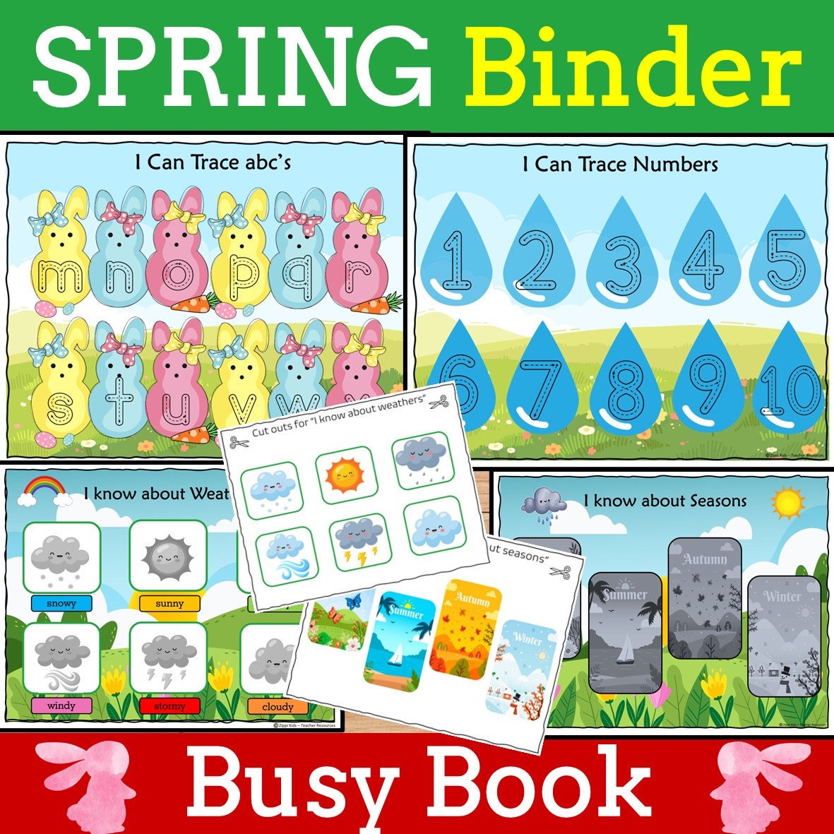 Spring Busy Book Toddler/prek Printable Activities, Kids Learning ...