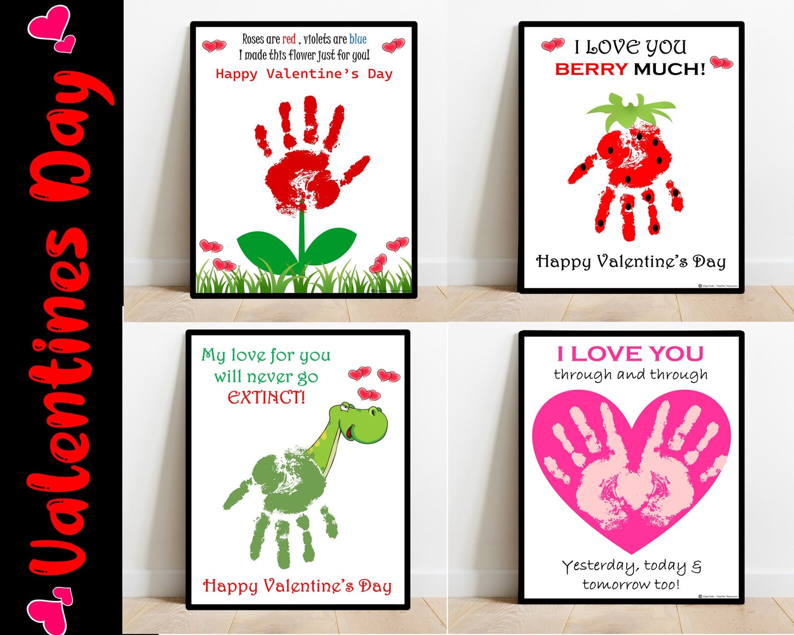 Valentines Day Handprint Art, Keepsake Art Bundle, Valentines Day ...
