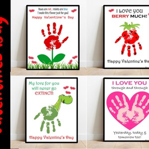 Valentines Day Handprint Art, Keepsake Art Bundle, Valentines Day ...