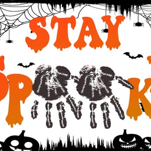 Halloween Handprint Keepsake Art, Halloween Greeting Card, Halloween ...