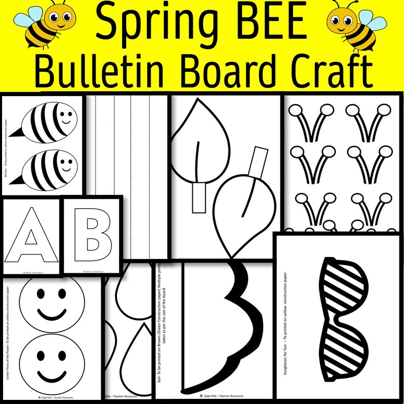 Spring Bulletin Board Ideas Kit Craft Activities, Bee Themed, Spring ...