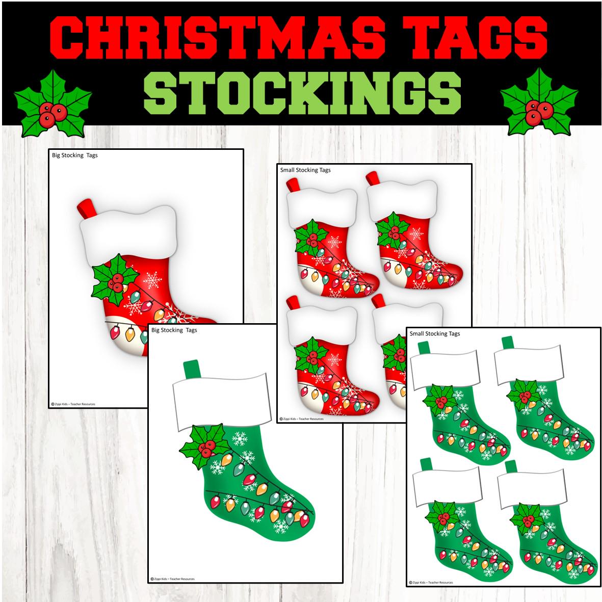 Christmas Name Tags Stockings Cubby Labels Editable Christmas Labels ...