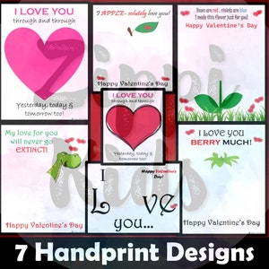 Valentines Day Handprint Art, Keepsake Art Bundle, Valentines Day ...