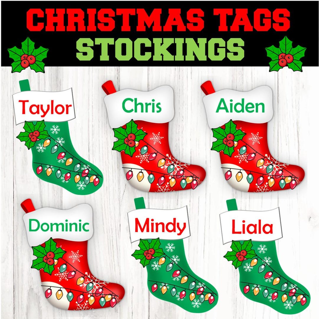 Christmas Stocking Name Tags | Editable Cubby Labels , Student Name ...