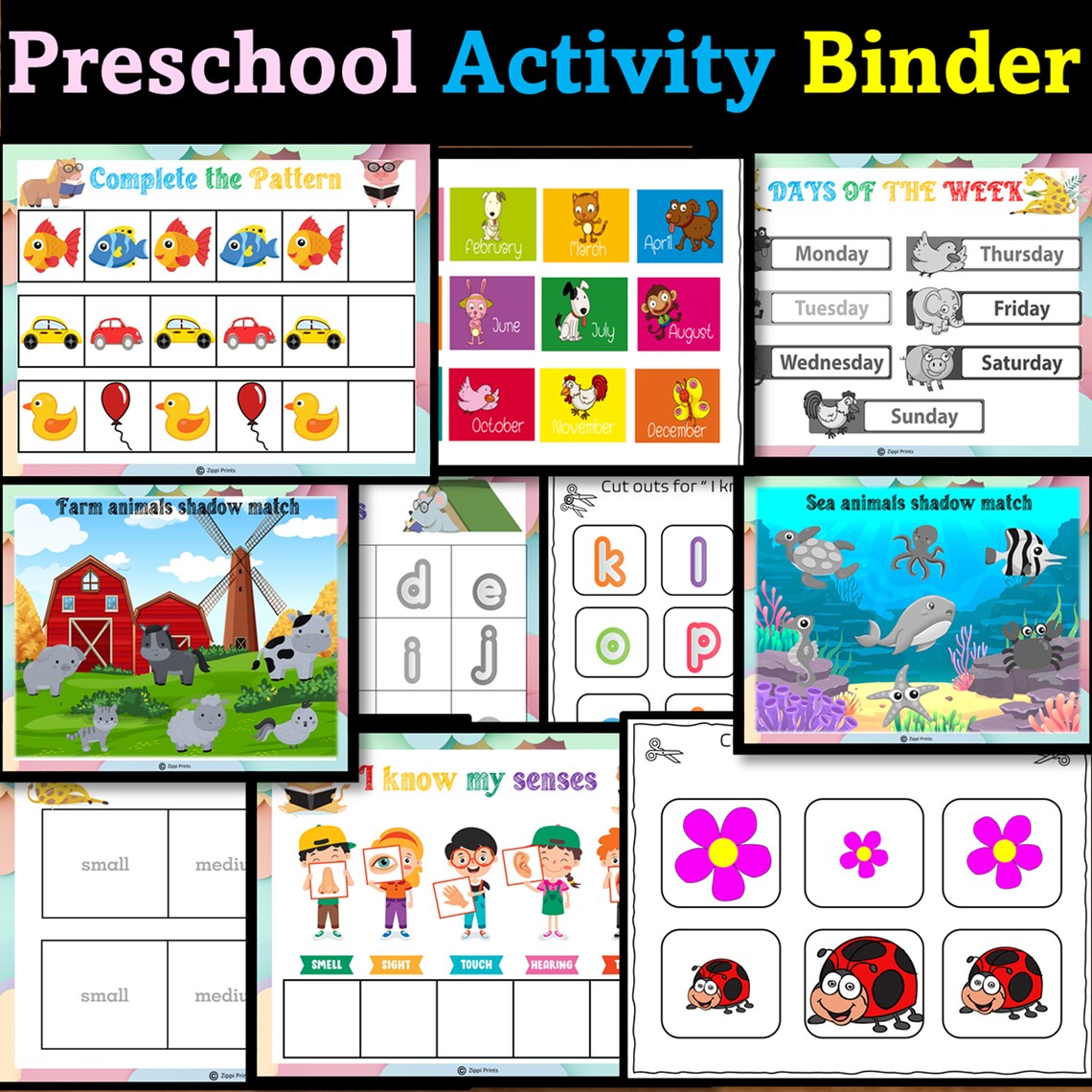Busy Book Toddler/prek Printable Activities, Kids Learning Interactive ...