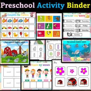 Busy Book Toddler/prek Printable Activities, Kids Learning Interactive ...