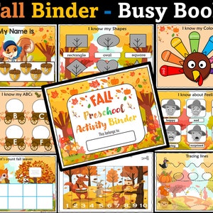 Fall Busy Book Toddler/prek Printable Activities, Kids Learning ...
