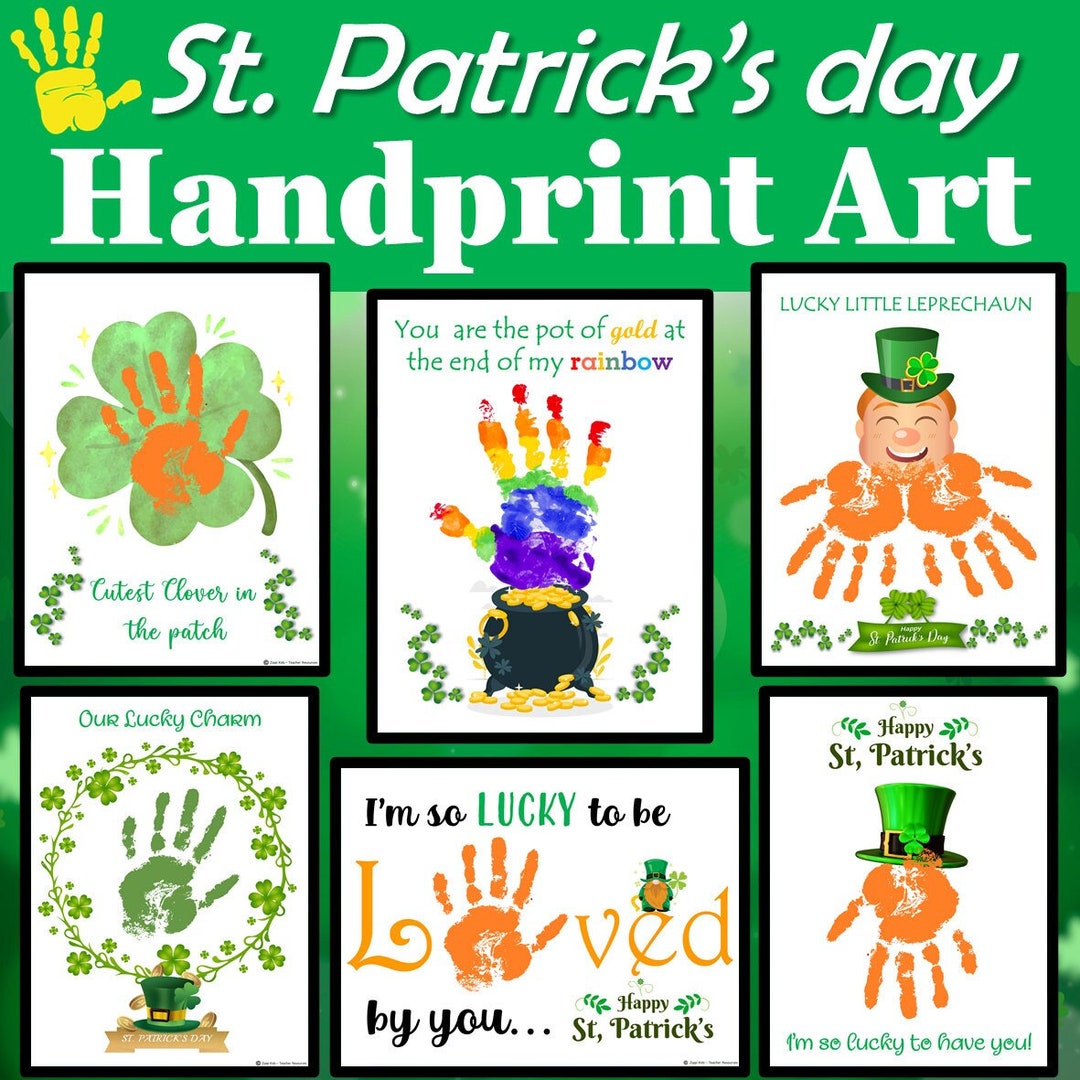 St Patrick's Day Handprint Art, Keepsake Art, St Patricks Day ...