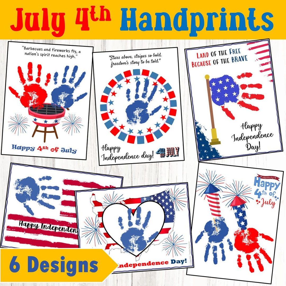 July 4th Handprint Art, Patriotic Keepsake (digital Download) - Etsy
