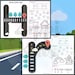 Road Letters, Numbers, Shapes Tracing Mats, Trace, Find, Color ...
