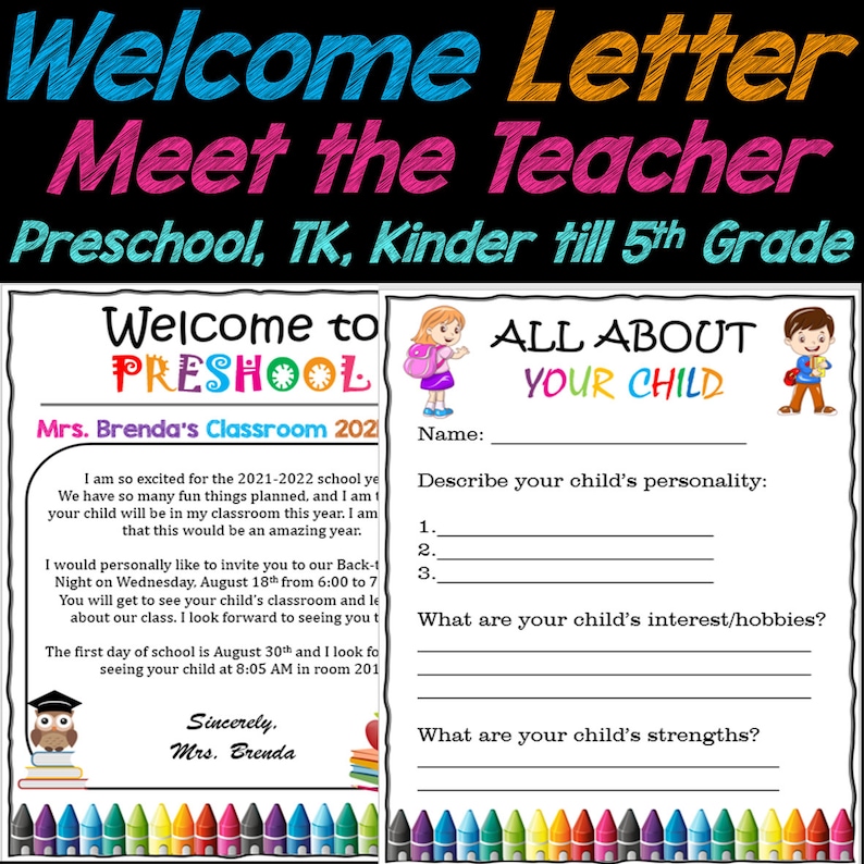 Welcome Letter, Meet the Teacher Template EDITABLE, Classroom Supply ...