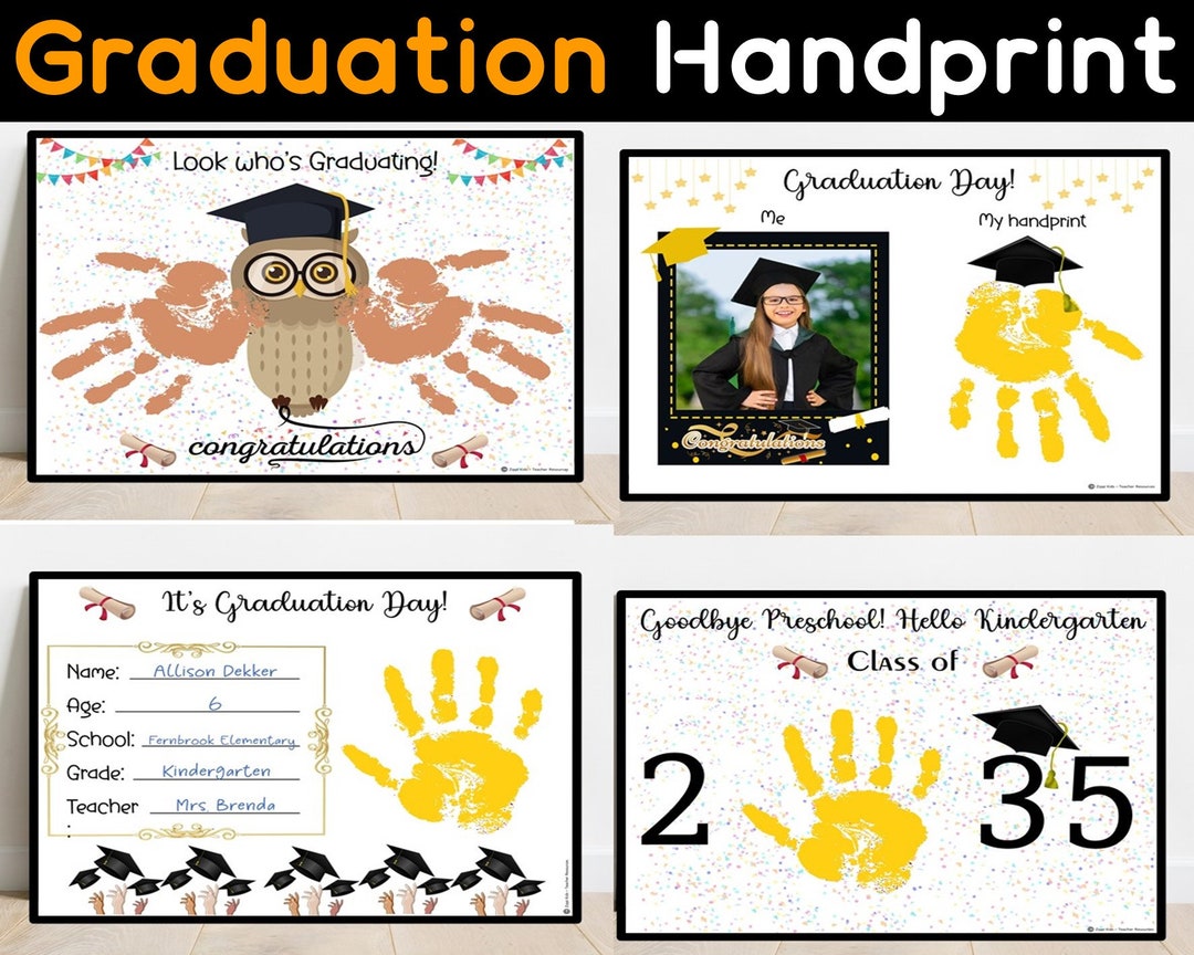 Preschool Graduation Handprint Keepsake, Pre-k Graduation, Kindergarten ...