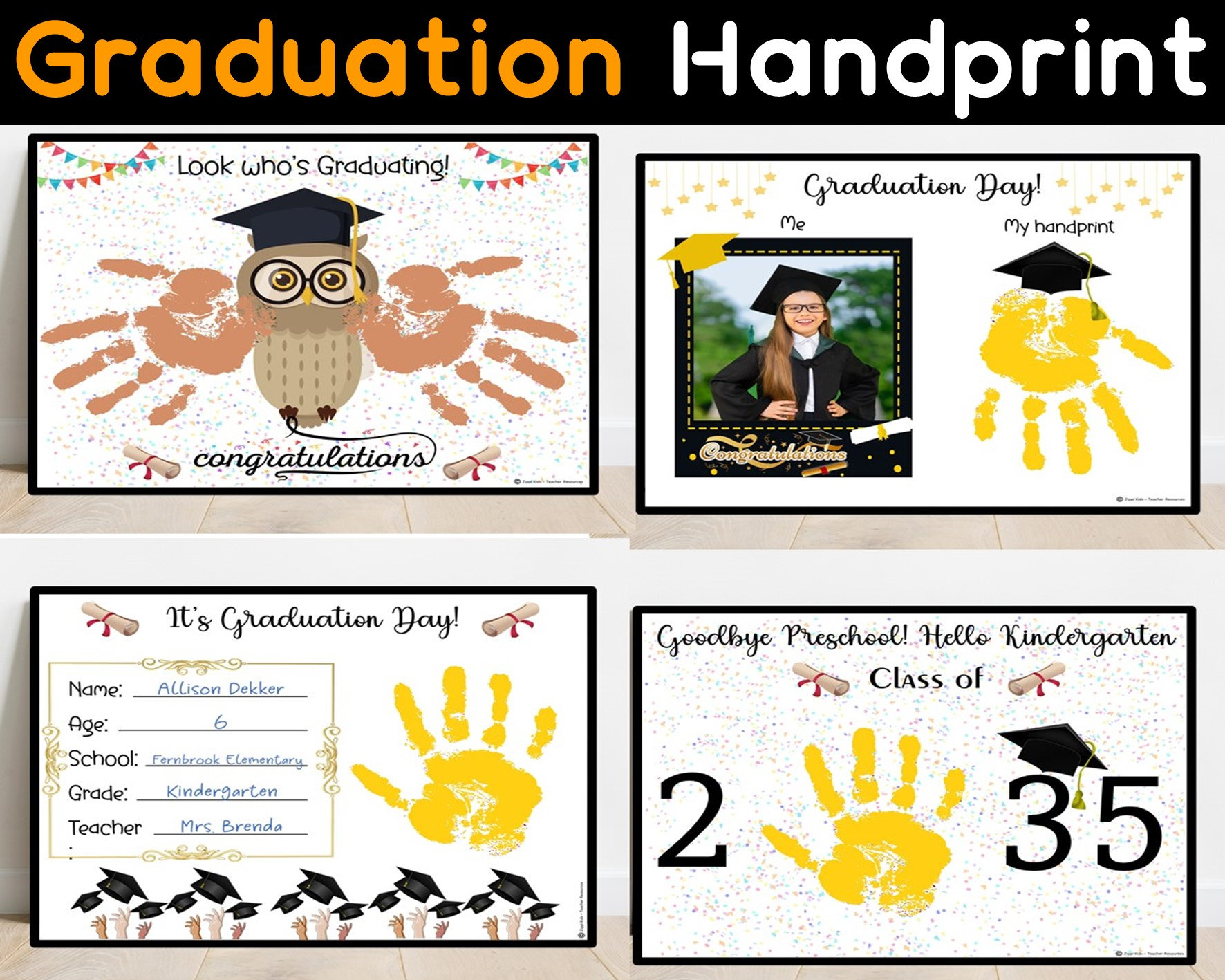 Preschool Graduation Handprint Keepsake, Pre-k Graduation, Kindergarten ...