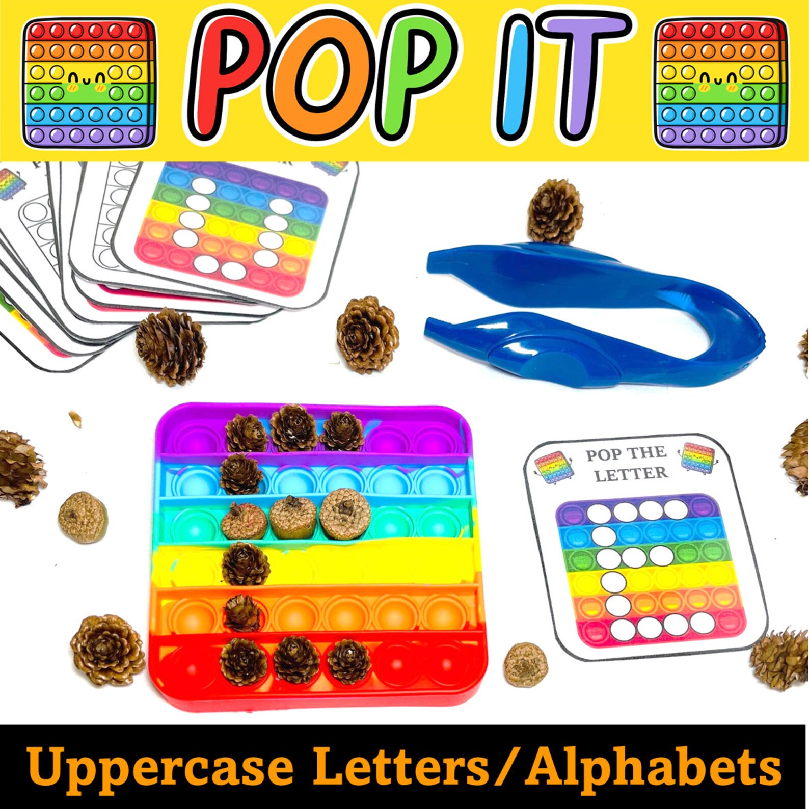 Pop It Math & Literacy Activities, Popping Bubble Popper Fidget ...