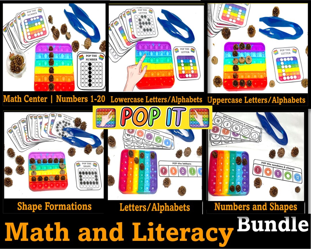 Pop It Math & Literacy Activities, Popping Bubble Popper Fidget ...