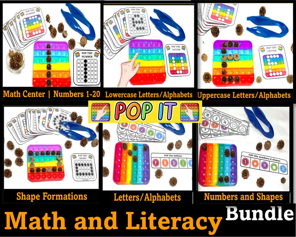 Pop It Math & Literacy Activities Popping Bubble Popper - Etsy