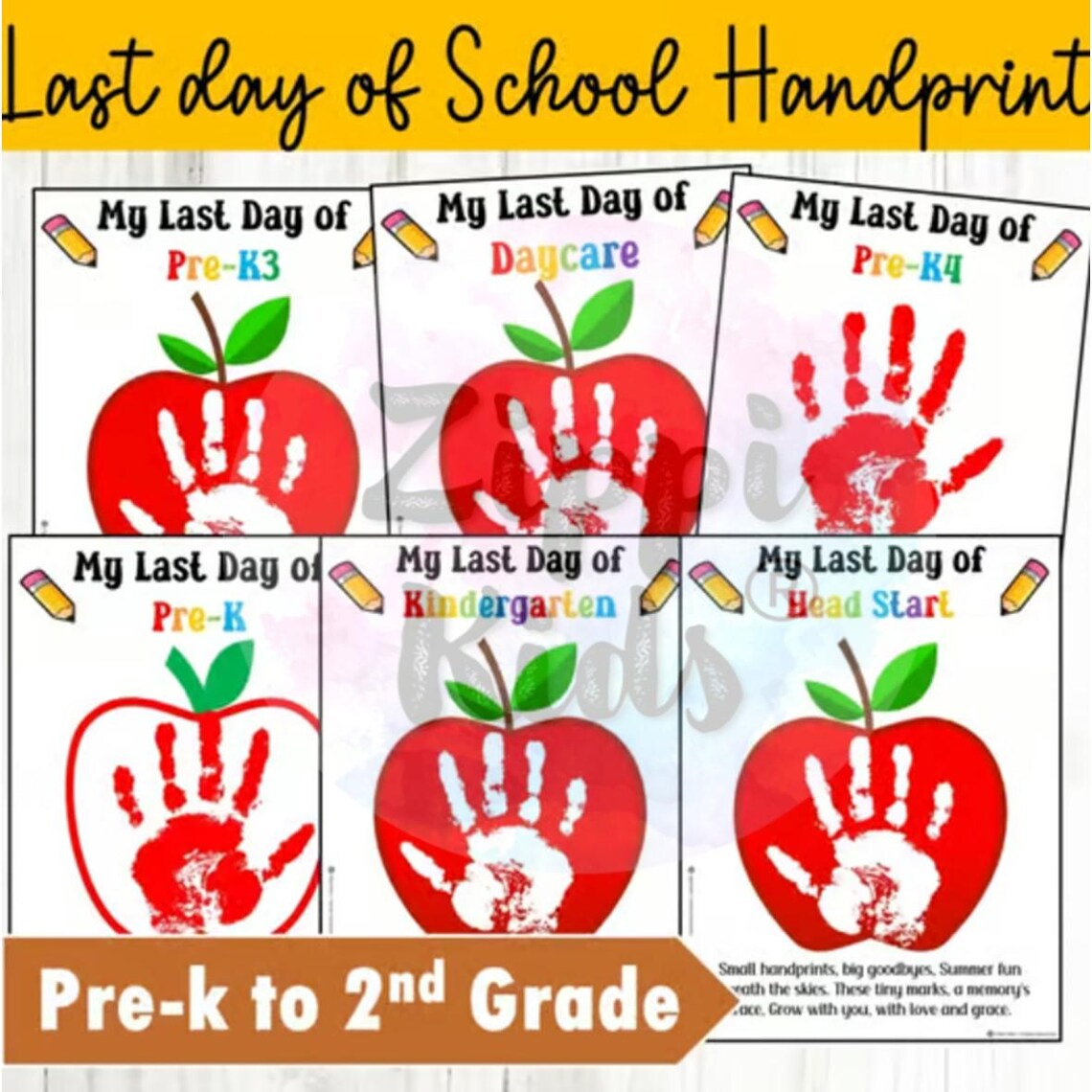Last Day of School Handprint Poem Keepsake for Prek, Preschool ...