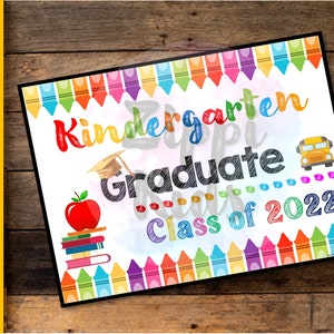 Kindergarten Graduation Sign, Last Day of School Photo Prop, Chalkboard ...