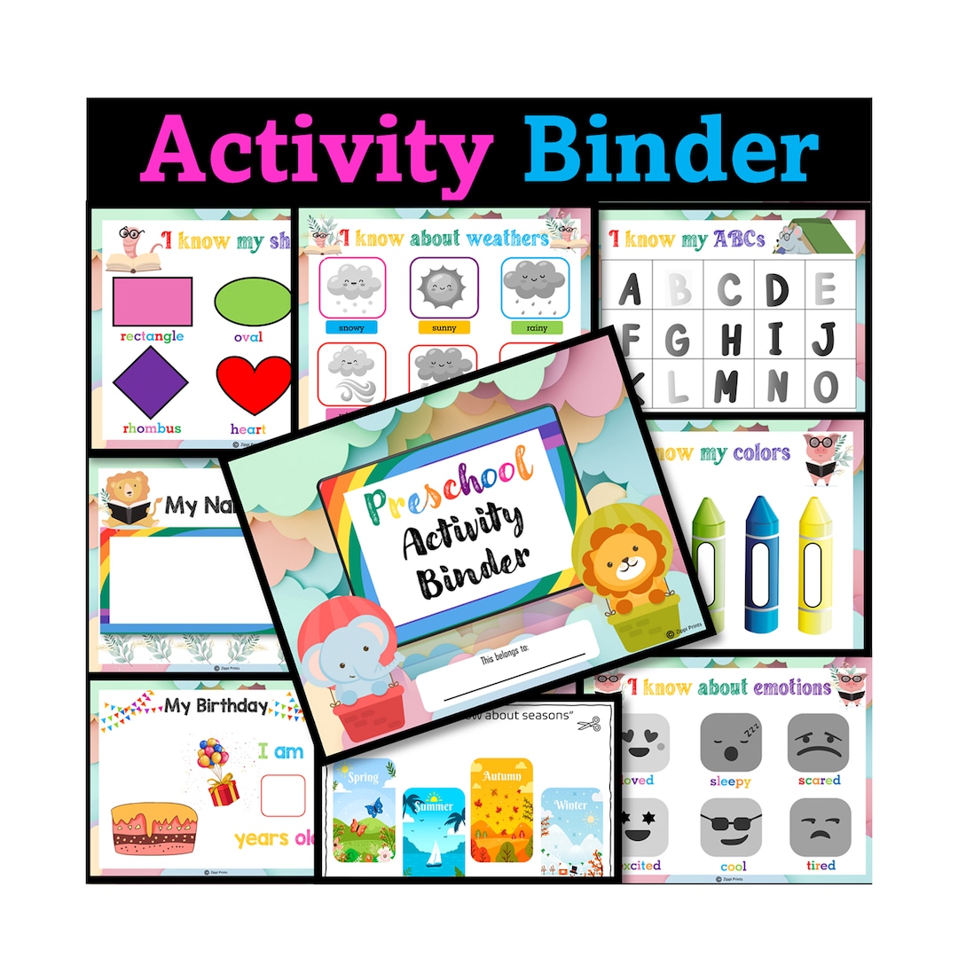 Busy Book Toddler/prek Printable Activities, Kids Learning Interactive ...