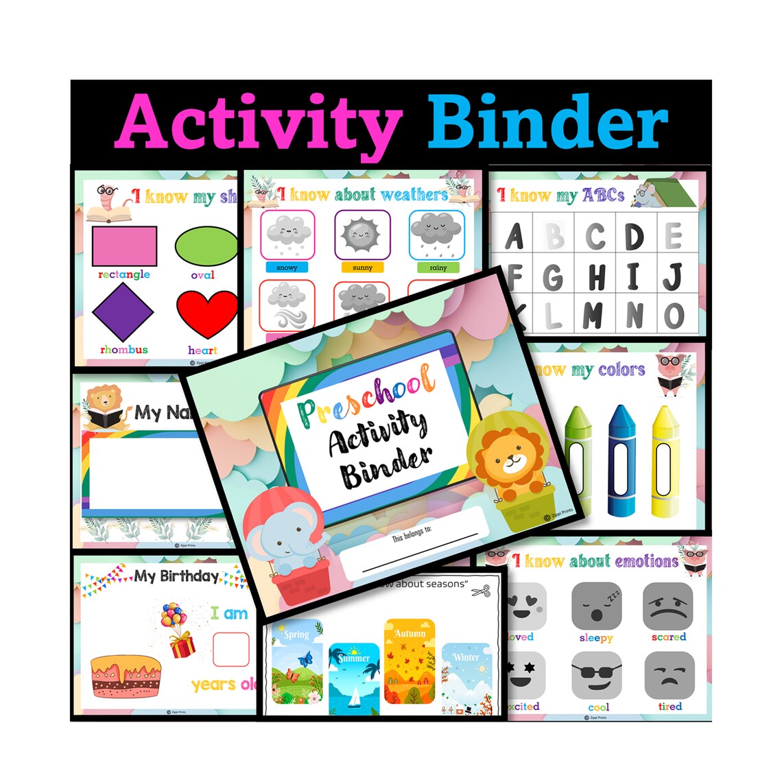 Busy Book Toddler/prek Printable Activities Kids Learning | Etsy