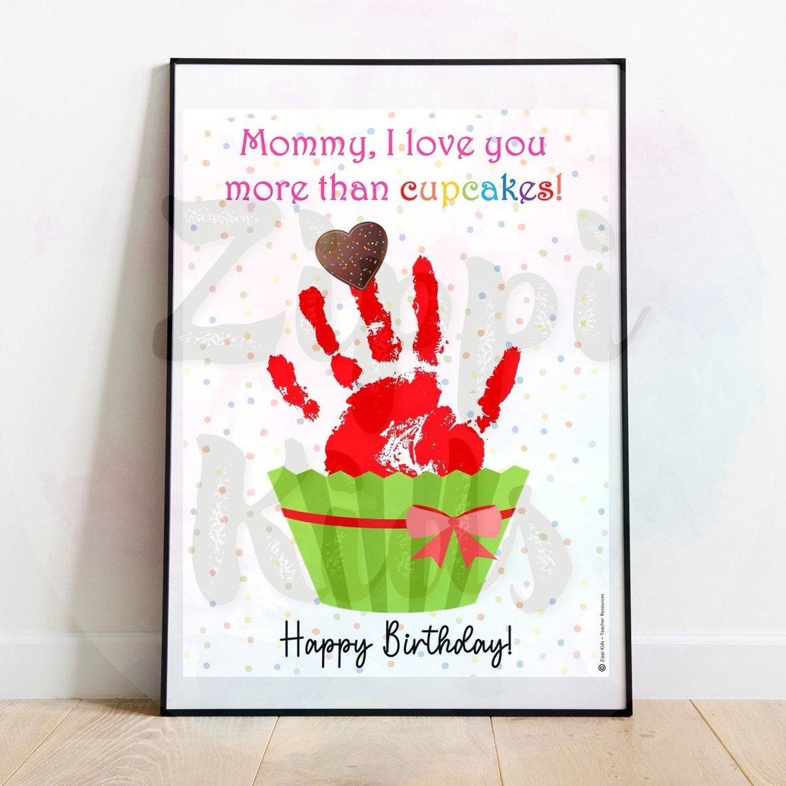 Mom Birthday Handprint Card Happy Birthday Mum Craft Gift - Etsy