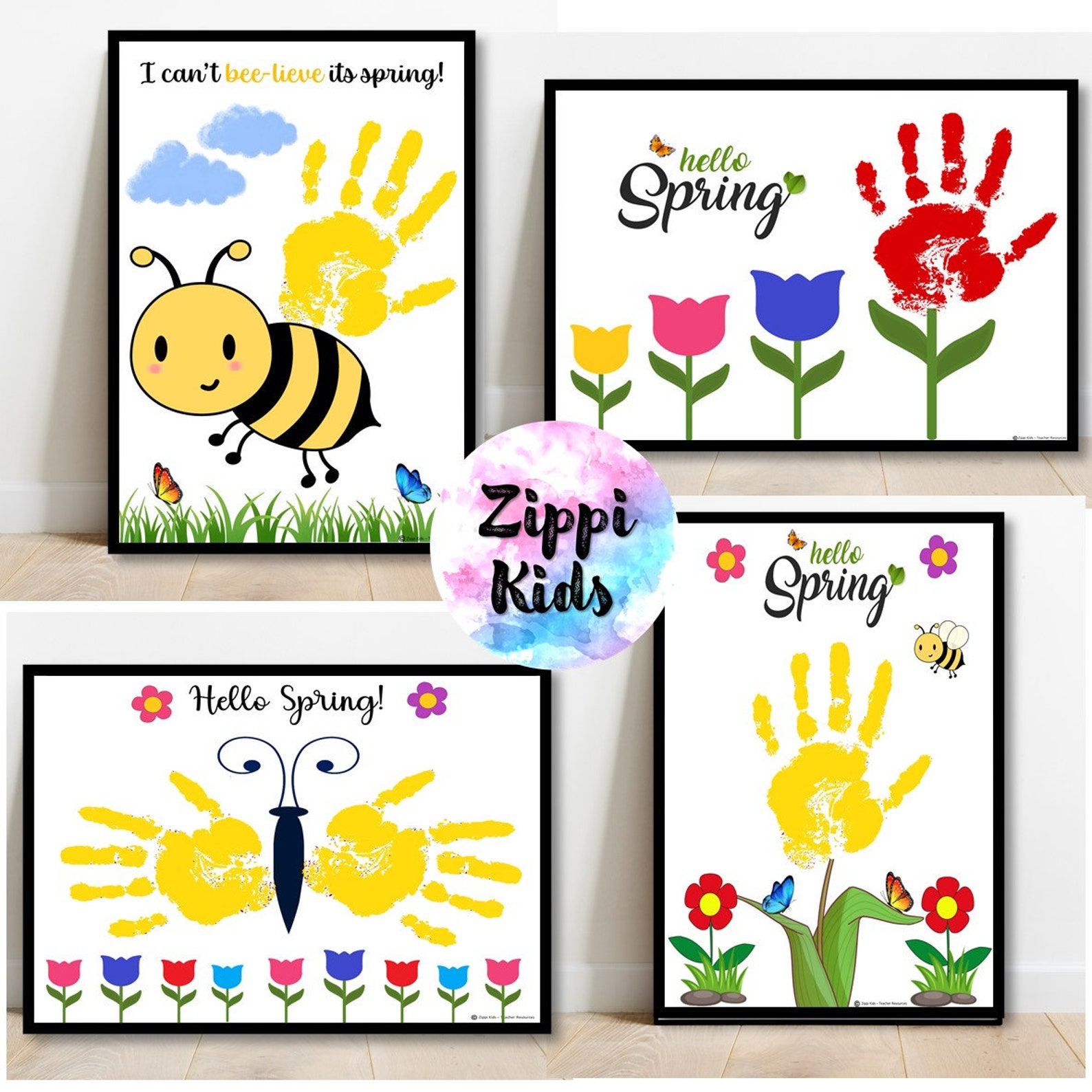 Spring Handprint Art Craft Activities, Keepsake Art, Printable Spring ...