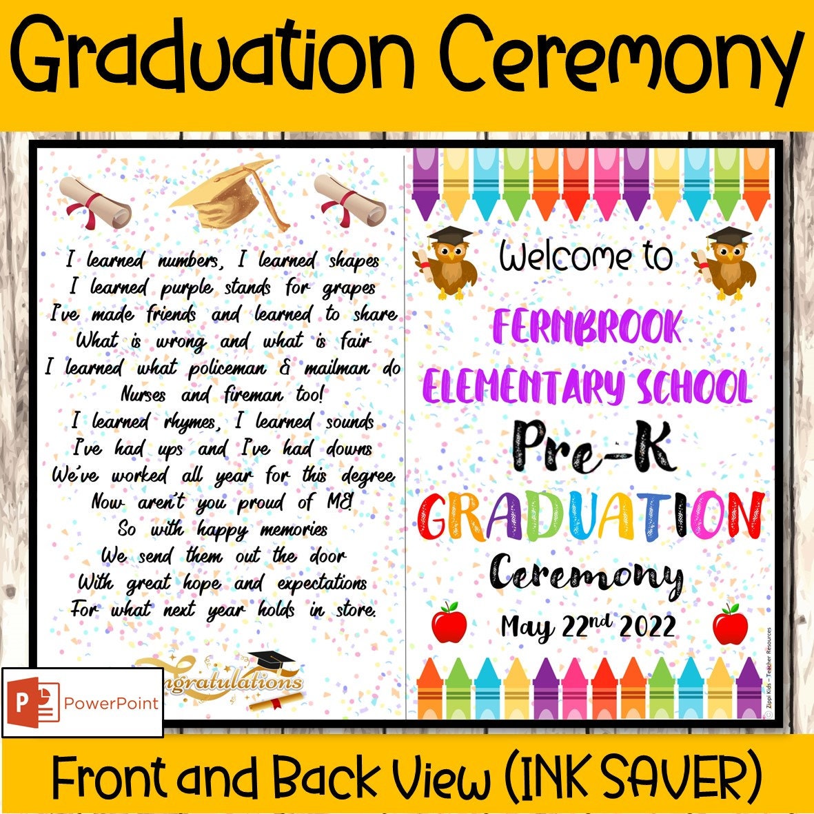 Kindergarten Graduation Ceremony Set, Editable Diploma, Ceremony ...