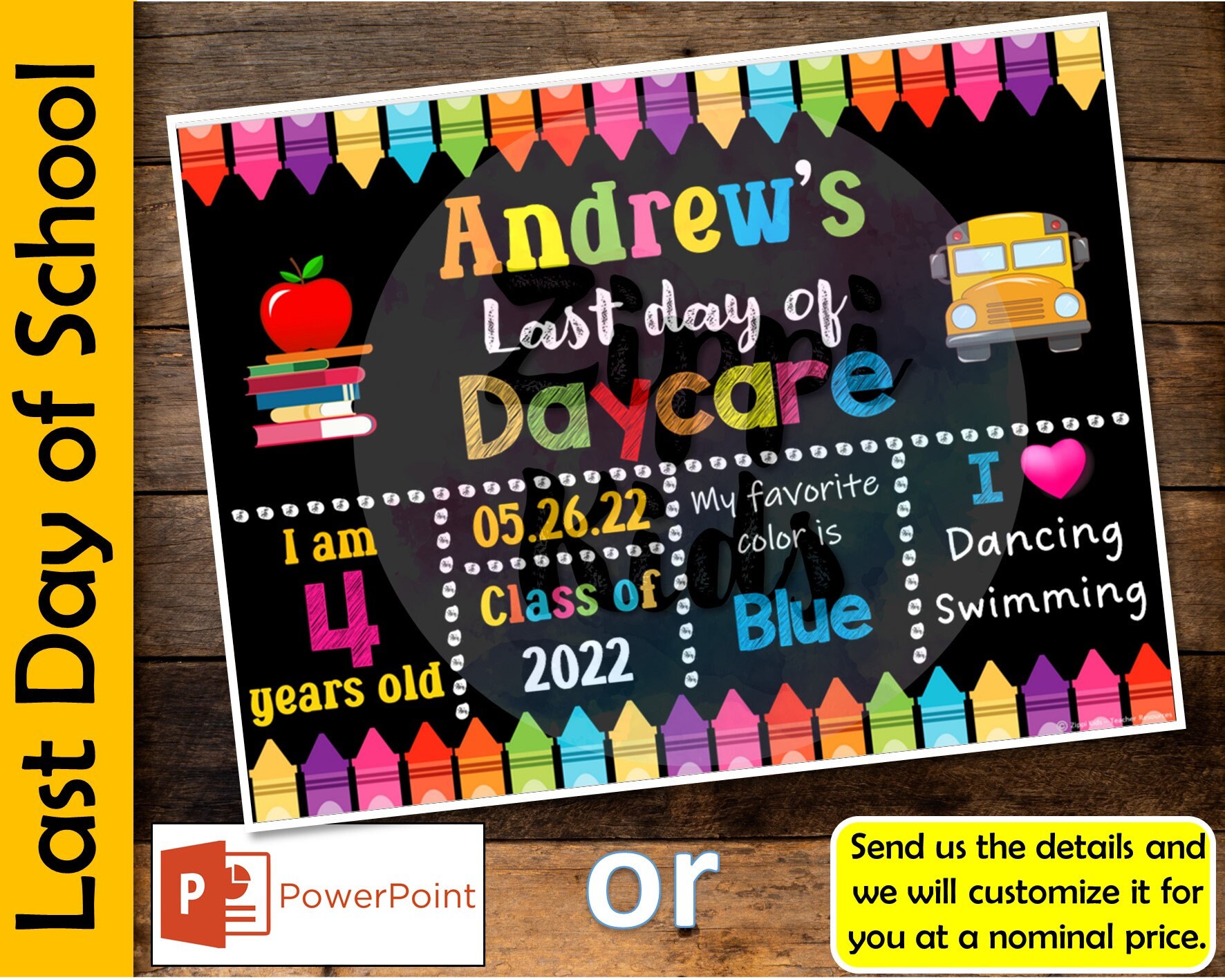 Editable Last Day of Daycare Sign Template With Memories, Last Day of ...