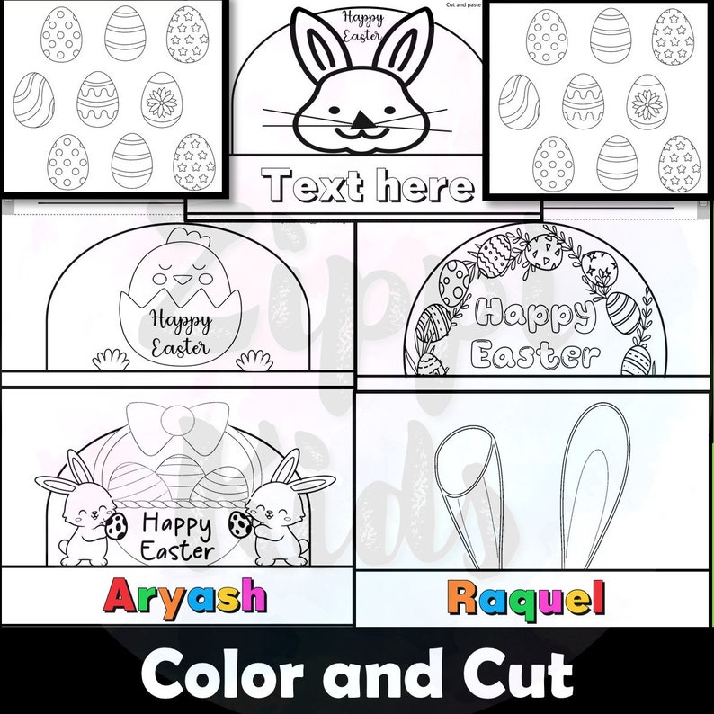 Easter Crowns Hats Craft Printable, Paper Name Crowns Activities ...
