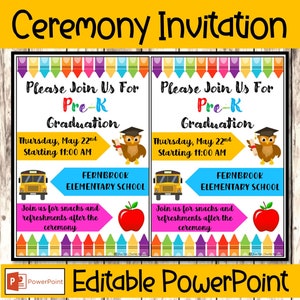 Kindergarten Graduation Ceremony Set, Editable Diploma, Ceremony ...